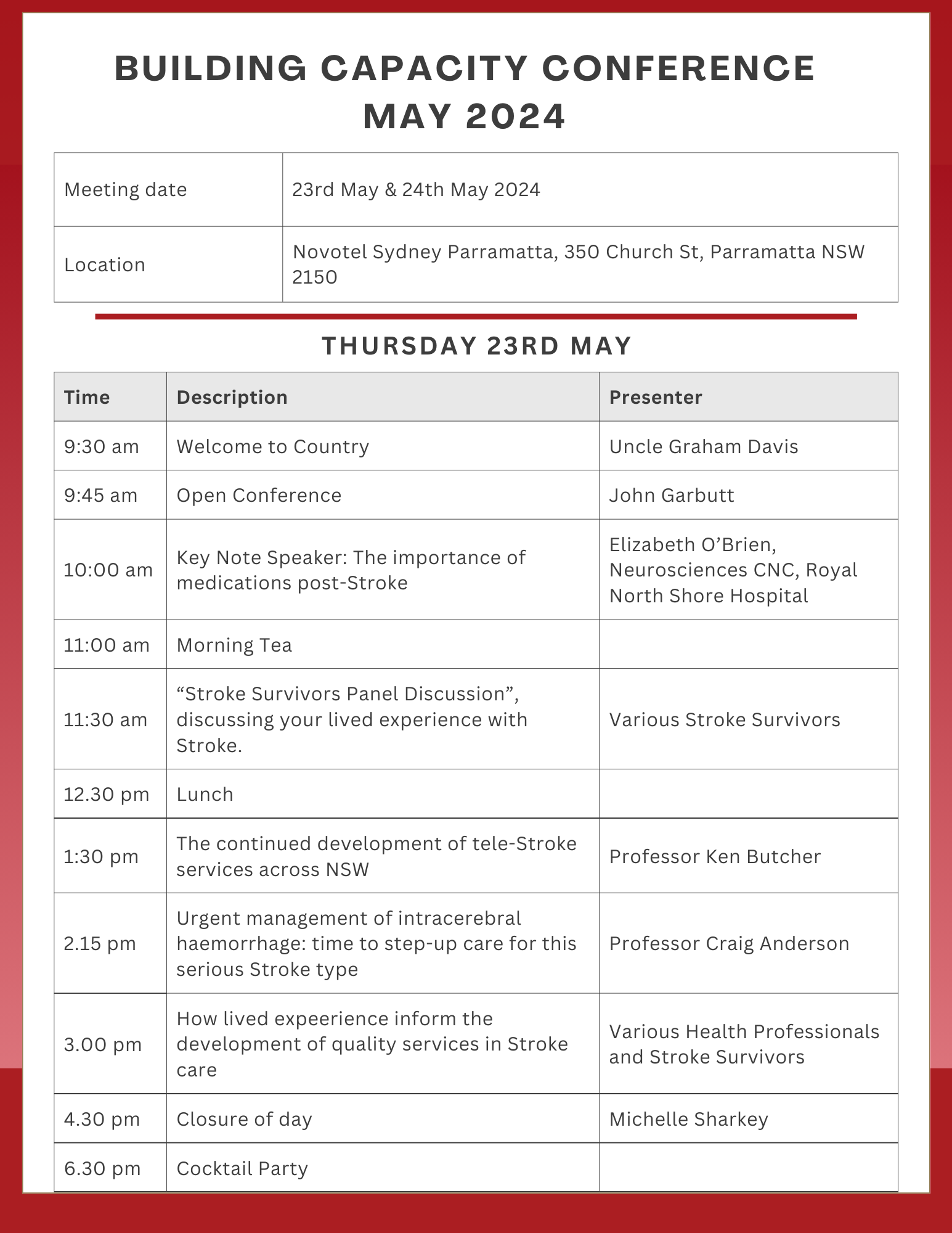 Building Capacity Training Conference 2024 | Stroke Recovery ...